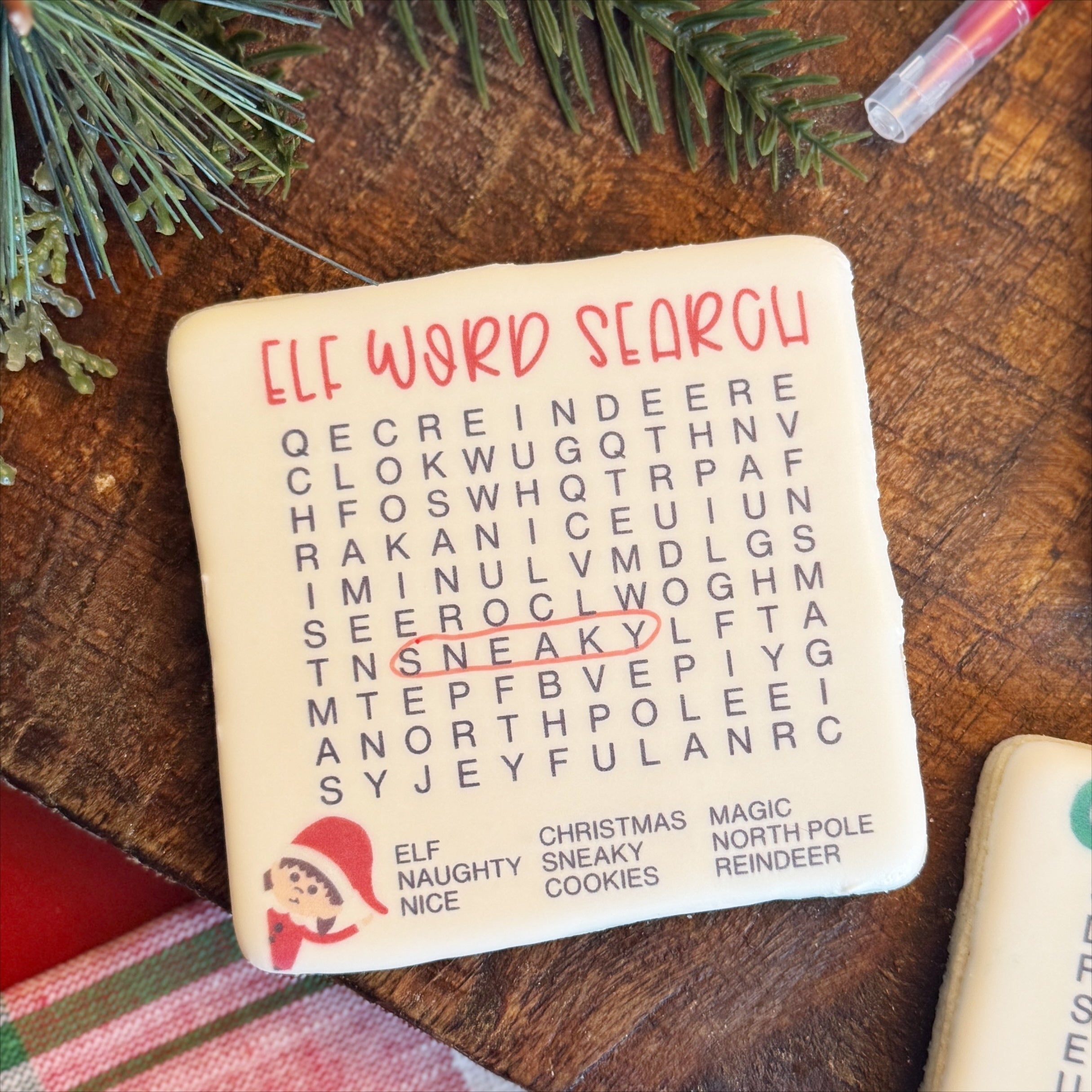 Elf Word Search PNG | Laurel Bakes - Custom Sugar Cookies